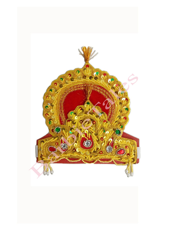 Indian Gods Kings Multicolour Double Mukut Crown Kids - BarbieTales.com